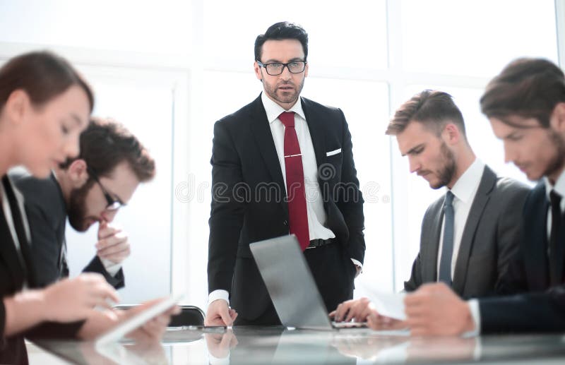 Business Team Discussing Problems in New Project. Stock Image - Image ...