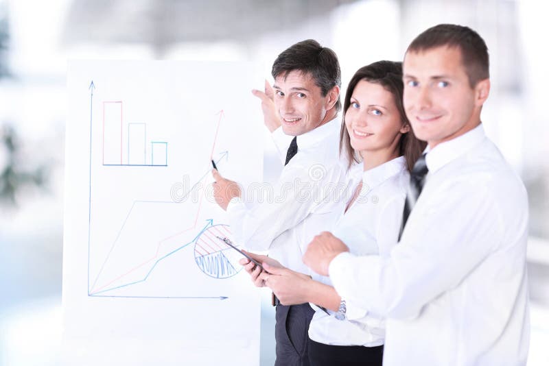 Business Team Discussing a Project and Sales Growth in the Office Stock ...