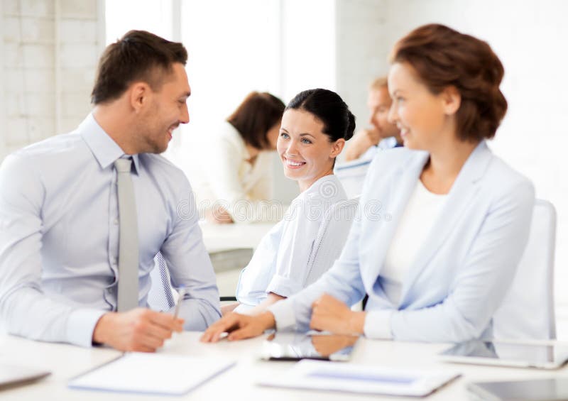 Business Team Discussing Something in Office Stock Image - Image of ...