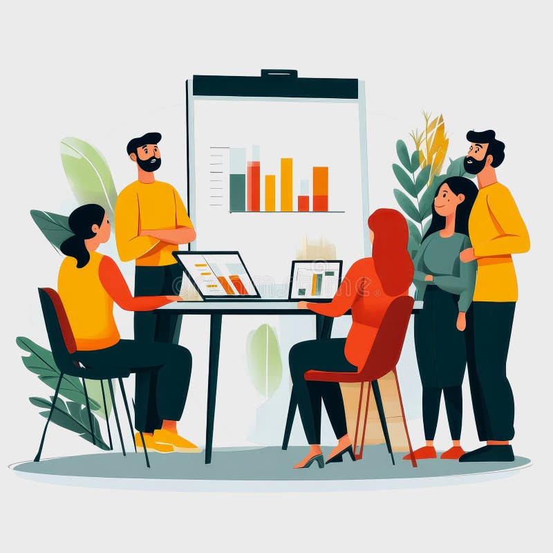 Business Team Discussion with Charts and Data Analysis in Modern Office ...