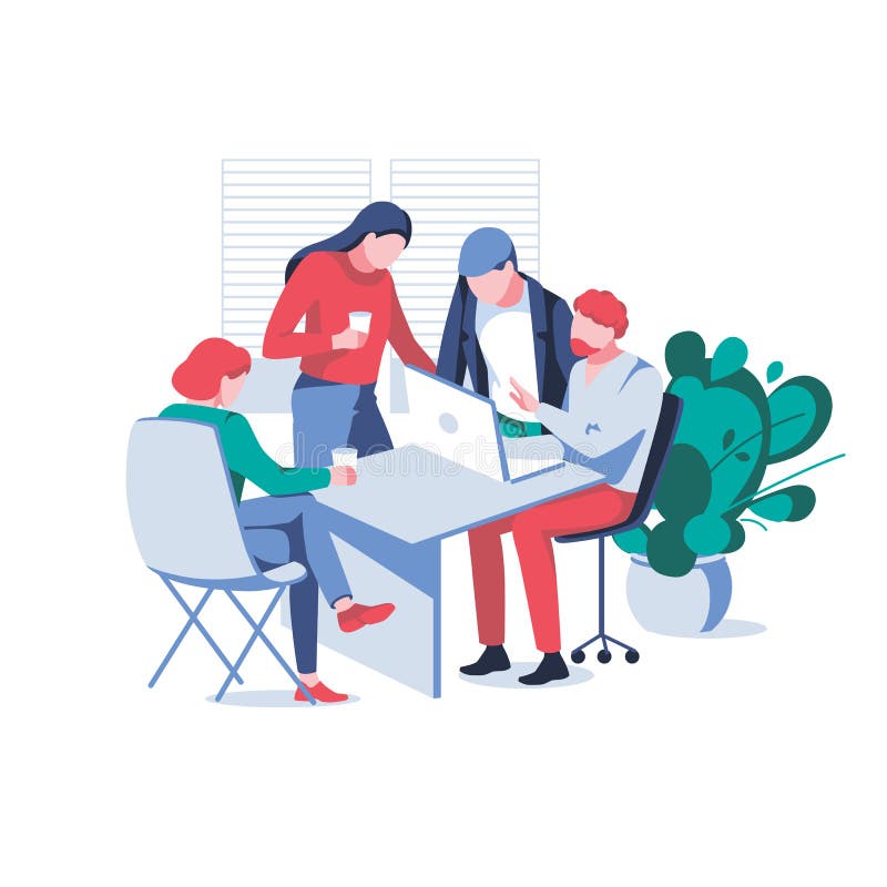 Office Discussions. Business Presentation And Negotiation On Project ...