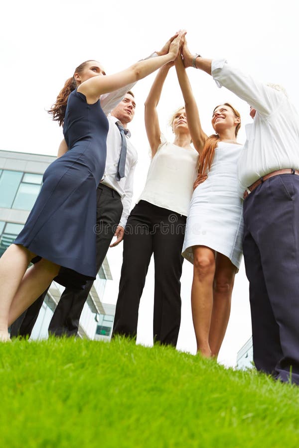 Business Team Doing High Five Stock Photo - Image of congratulate ...