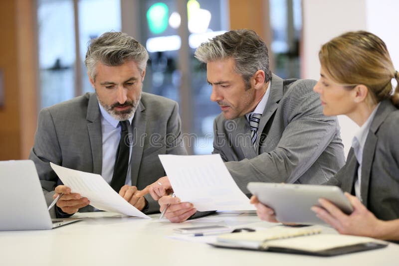 Business Team Doing Paperwork Stock Photo - Image of partnership ...