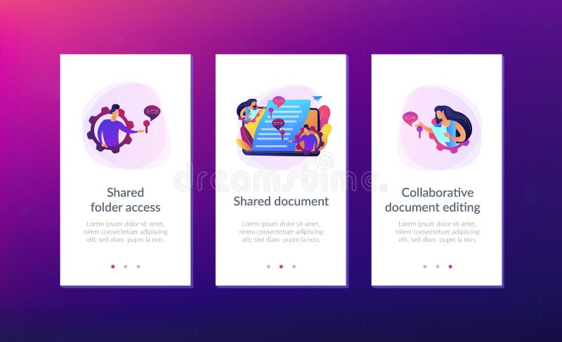 Shared Document App Interface Template. Stock Vector - Illustration of ...