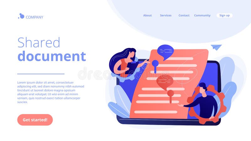 Shared Document App Interface Template. Stock Vector - Illustration of ...