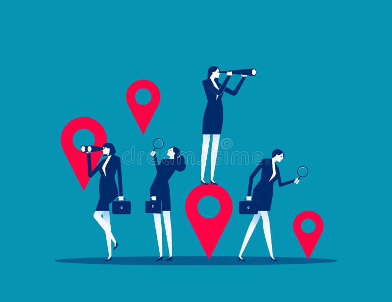 Business Team Find Their Own Map Orientation, Finding Self-orientation ...