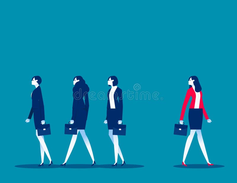 The Business Team Finds the Opposite Direction of the Partner Walking ...