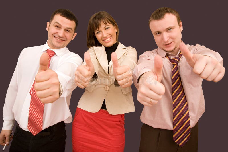 Business Team in Formal Suits with Thumbs Up Stock Image - Image of ...