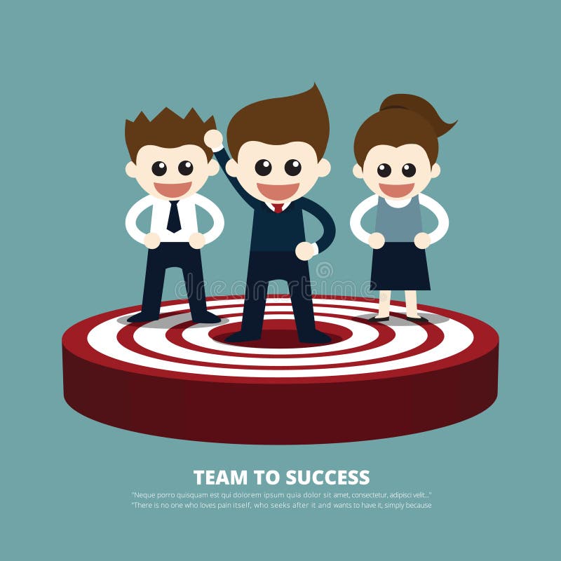 Business team go to target stock vector. Illustration of together ...