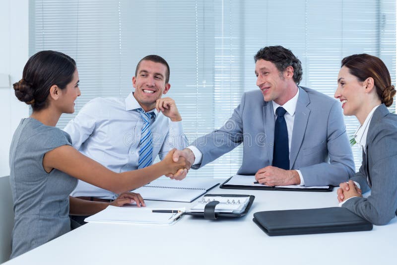 Business Team Greeting Each Other Stock Photo - Image of colleagues ...