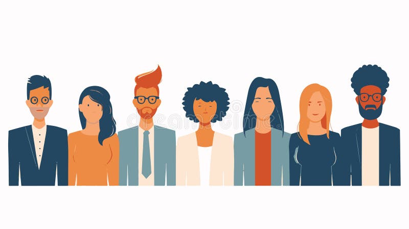 A Business Team. Group of Diverse Professional People Stock Vector ...