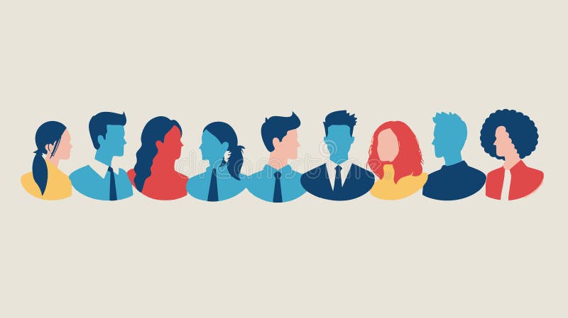 A Business Team. Group of Diverse Professional People Stock Vector ...