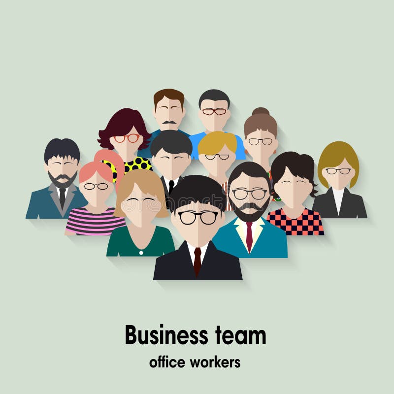 Business Team. Group of Office Workers Stock Vector - Illustration of ...