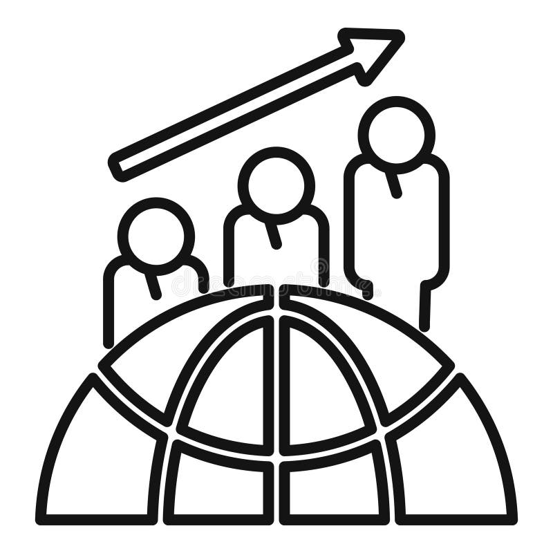 Business Team Growing Up Arrow Chart Global Business Strategy Icon ...