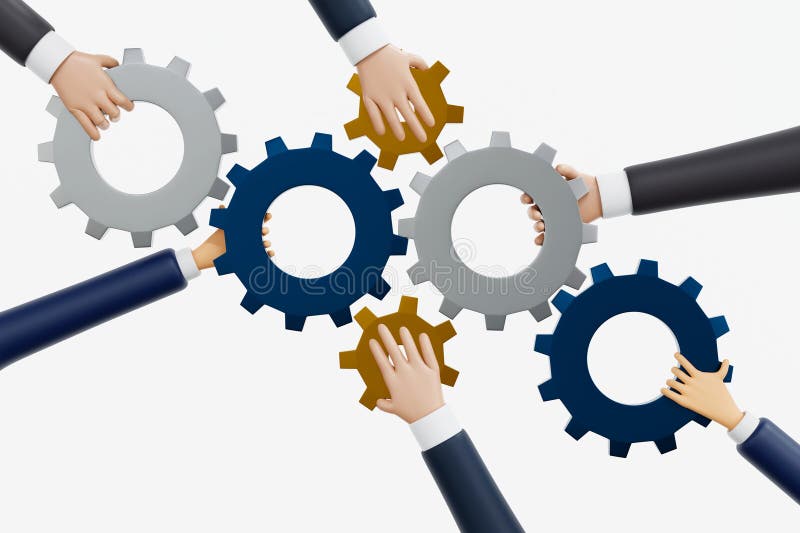 Business Team Hands Connect and Joining a Piece of Gear, Partnership ...