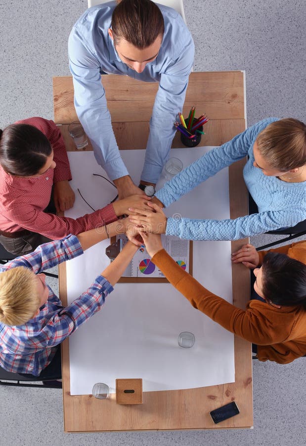 Business Team with Hands Together - Teamwork Stock Photo - Image of ...