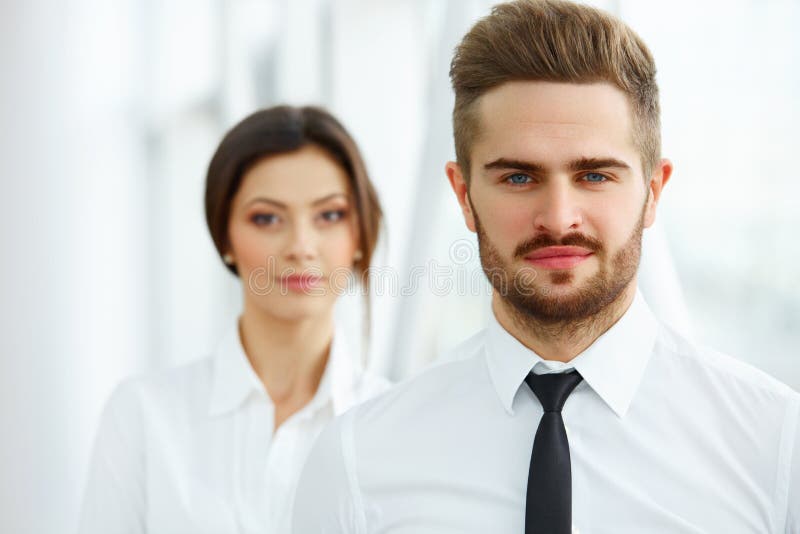 Business Team. Happy Smiling People Standing in Office Stock Image ...