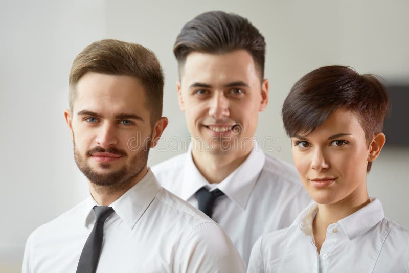Business Team. Happy Smiling People Standing in Office Stock Image ...