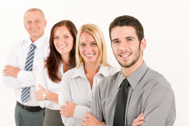 Business Team Happy Standing in Line Portrait Stock Photo - Image of ...