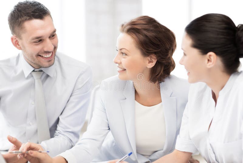 Business Team Having Discussion in Office Stock Image - Image of goals ...