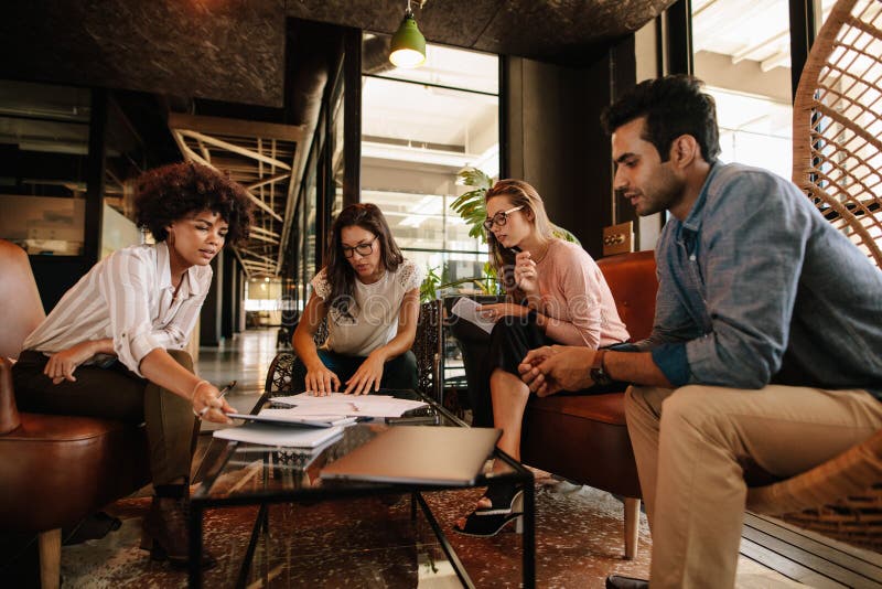 Business Team Having Discussion Over New Project Stock Image - Image of ...