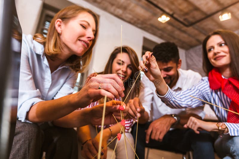 Business Team Having Fun at Corporate Training, Funny Teambuilding ...