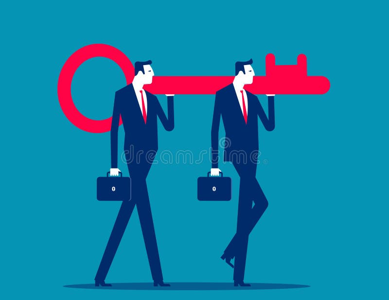 Business Team Holding Big Key. the Key To Success Stock Vector ...