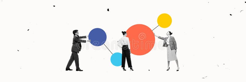 Business Team Holding Interconnected Spheres, Symbolizing Teamwork ...