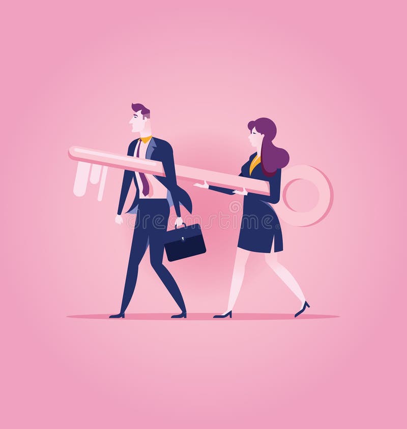 Business Team Holding Key. Business Concept Illustration Stock Vector ...