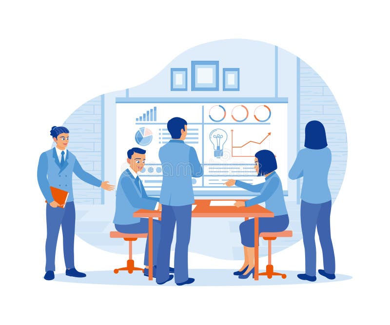 Business Team Holding Meeting in Office. Create and Discuss Teamwork ...