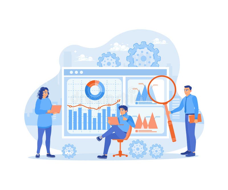 Business Team Holding Presentation. Analyze the Market and Optimize SEO ...