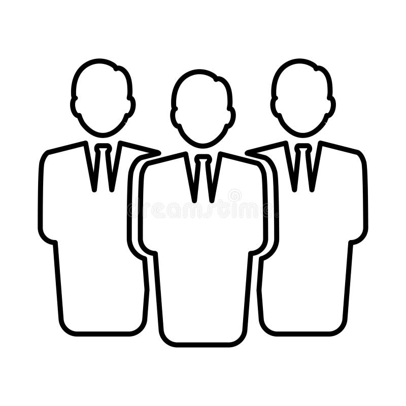 Business Team Icon in Outline Style Stock Vector - Illustration of ...