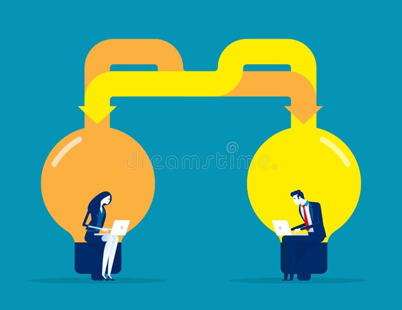 Business Team Idea Exchange. Concept Business Vector Illustration ...