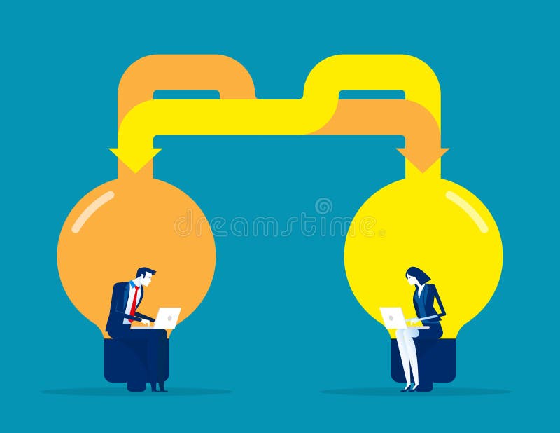 Business Team Idea Exchange. Concept Business Vector Illustration ...
