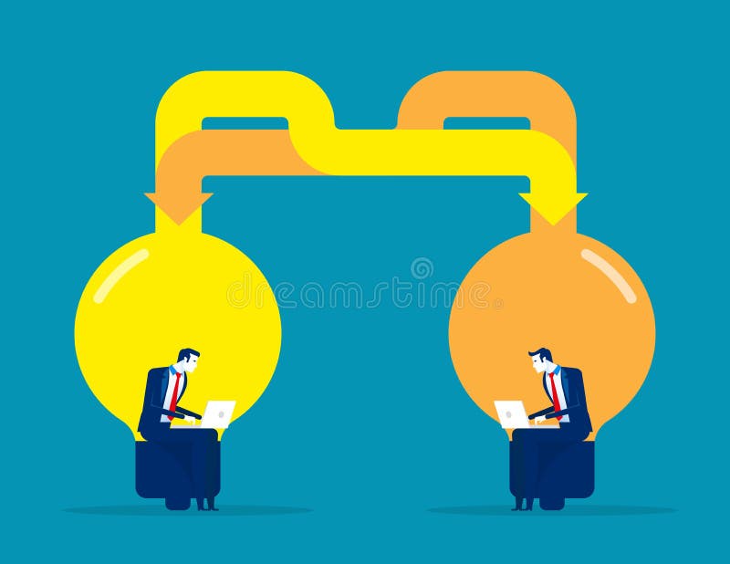 Business Team Idea Exchange. Concept Business Vector Illustration ...