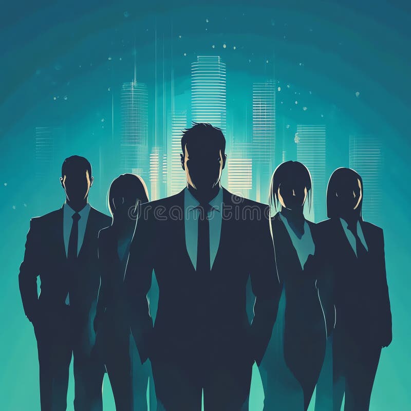 Business Team Illustration: Cityscape Background Stock Photo - Image of ...