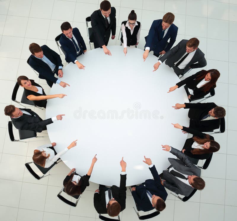 Business Team Indicates the Center of the Round Table. Stock Image ...