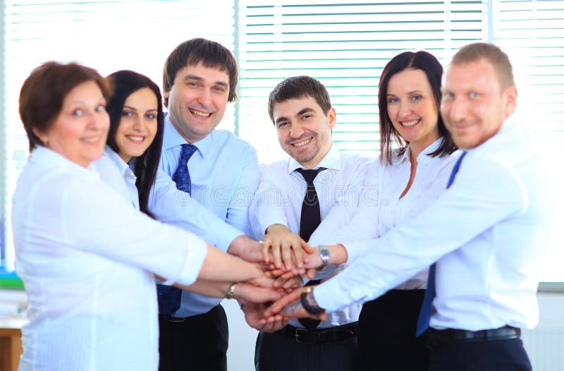 Business Team Celebrating Victory in Office Stock Image - Image of ...