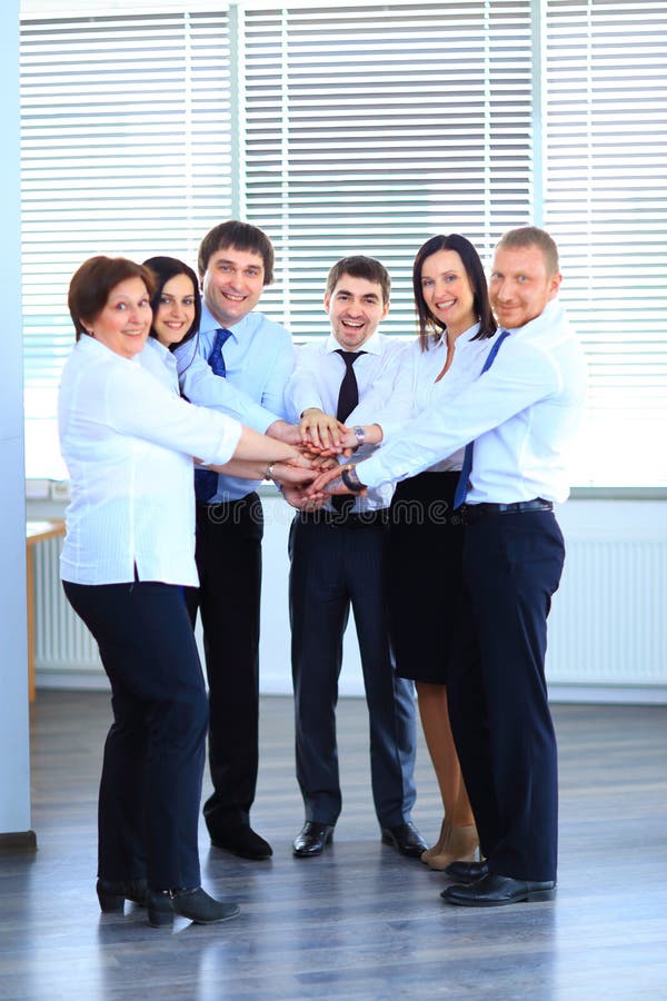 Business Team Joining Hands Stock Photo - Image of casual, partnership ...