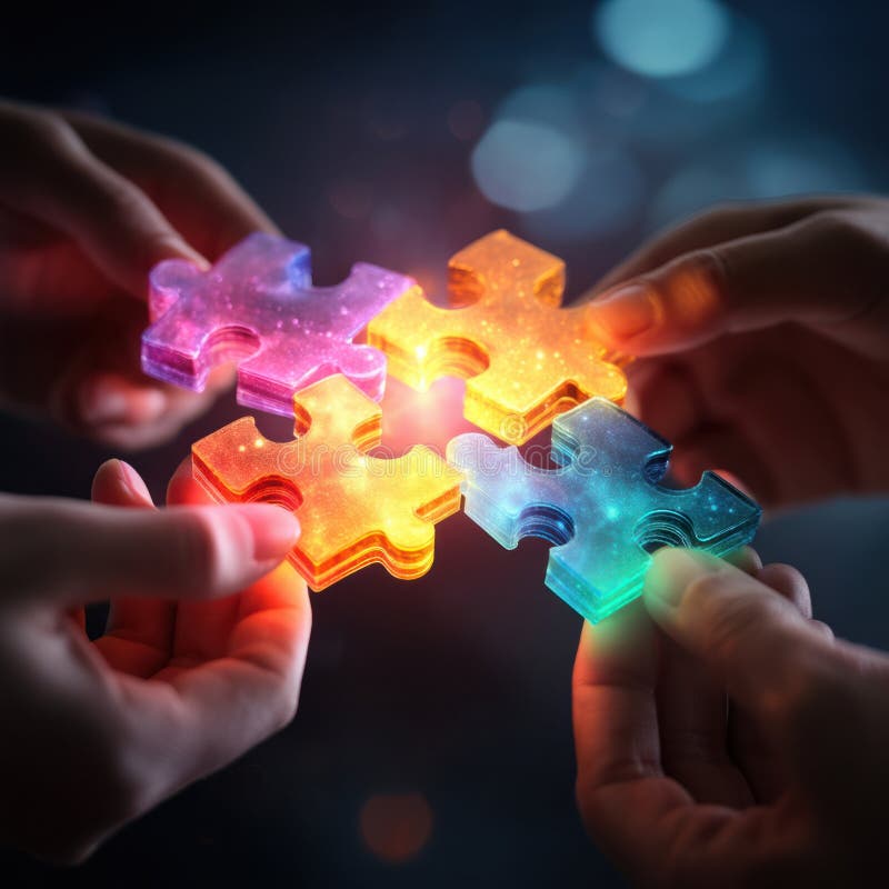 Business Team Joining Puzzle Pieces, Cooperation and Teamwork Concept Stock Image - Image of ...