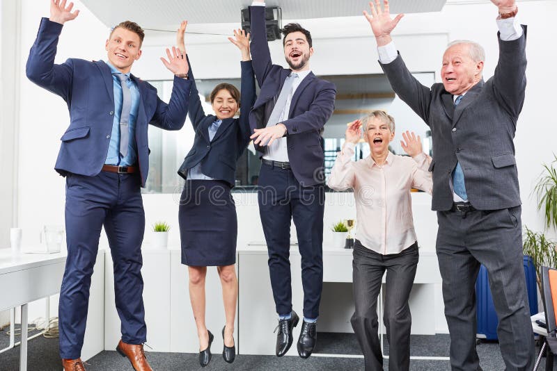 Business Team Jumping in Celebration Stock Photo - Image of proud ...