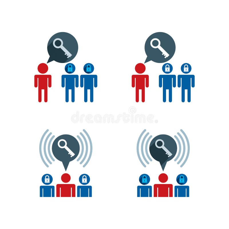 Business Team with Key Symbol, Solution Concept, Vector Icons Se Stock ...