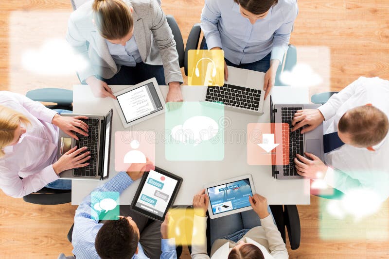 Business Team with Laptop and Tablet Pc Computers Stock Photo - Image ...