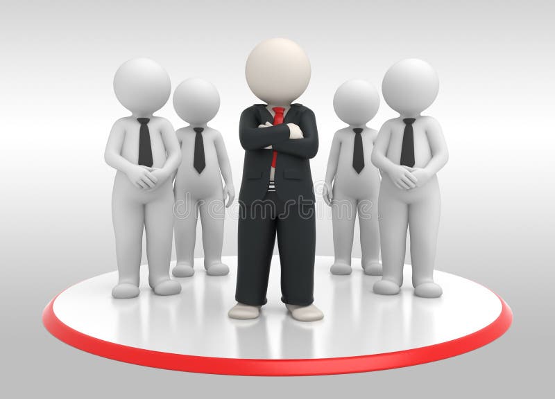 Business Team with Leader - 3d Stock Illustration - Illustration of ...