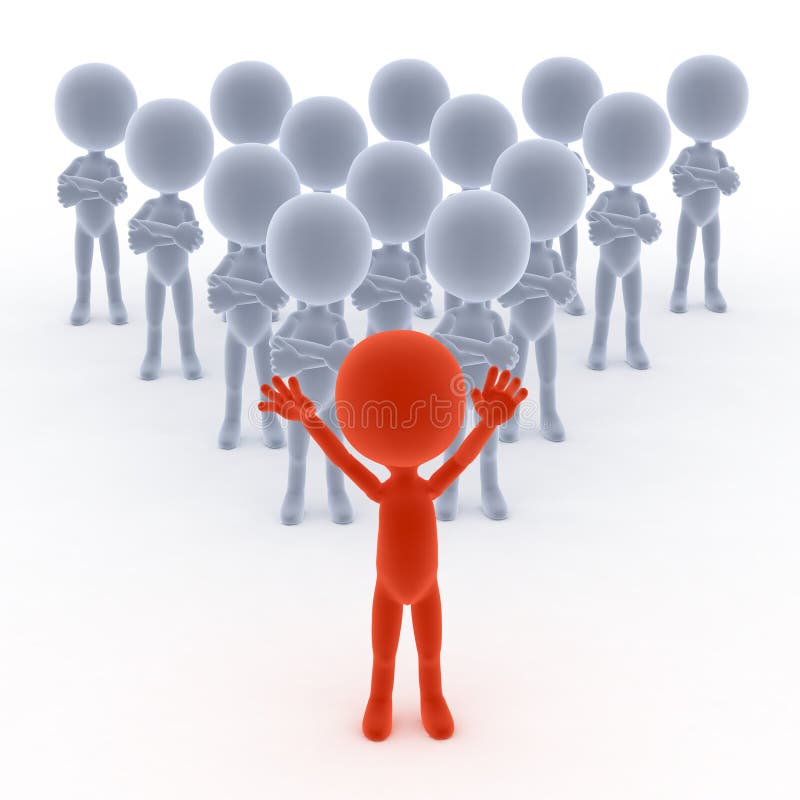 Business Team Leader with People Stock Illustration - Illustration of ...