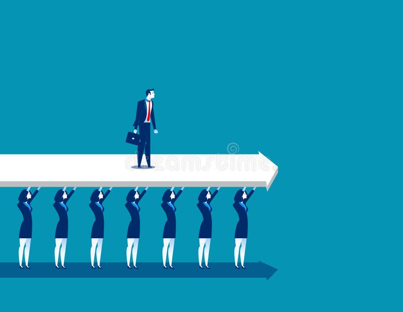 Business Team Lift at Manager Standing in Arrow. Concept Business Team ...