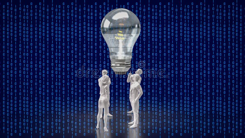 The Business Team and Light Bulb for Idea or Creative Concept 3d ...