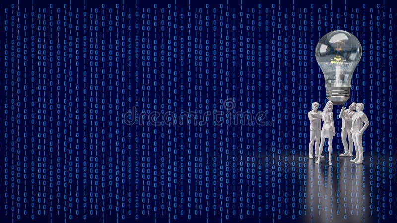 The Business Team and Light Bulb for Idea or Creative Concept 3d ...