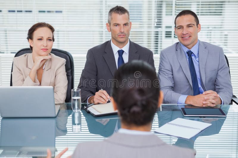 Business Team Listening To the Applicant in Interview Stock Image ...