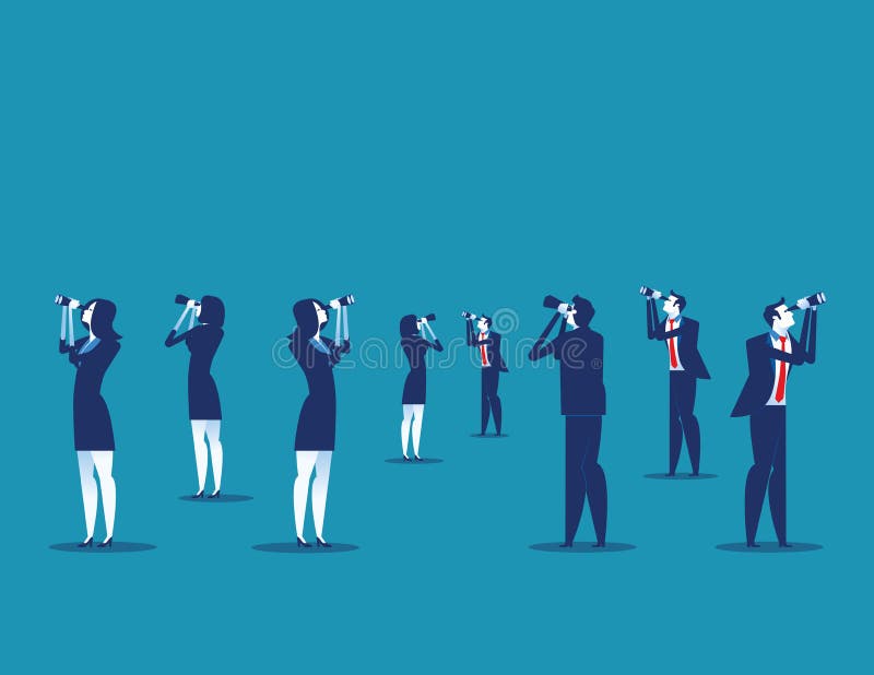 Business Team Looking into the Distance. Concept Business Vector ...